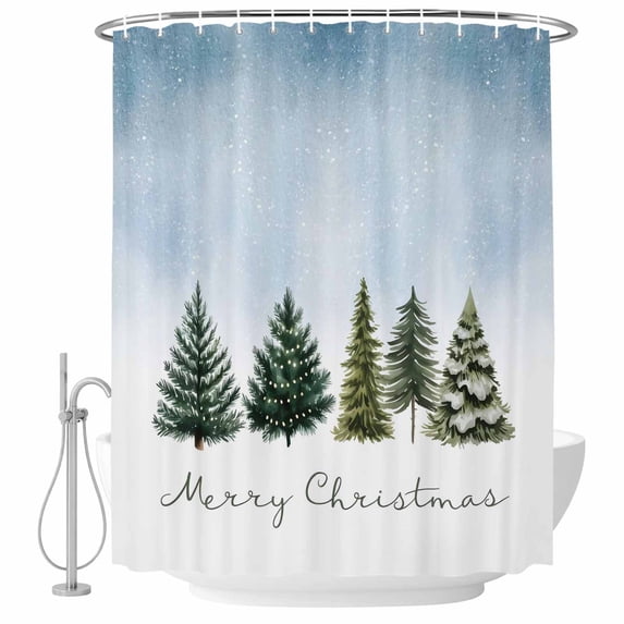 Christmas Tree Shower Curtain, Waterproof Shower Curtains for Bathroom ...