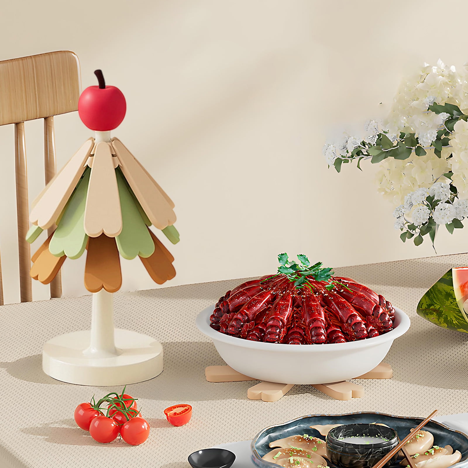 Christmas Tree Silicone Heat Resistant Trivet Mat | Pot Holder & Dining ...