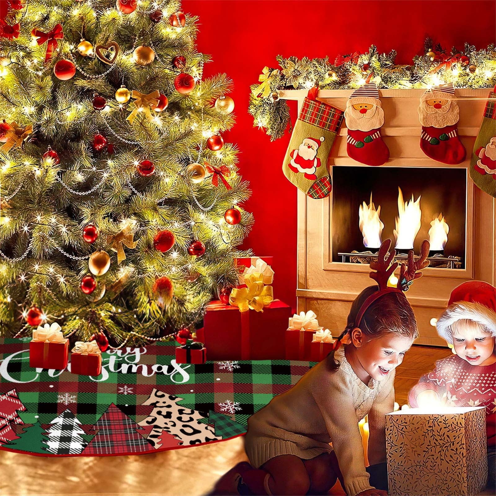 Christmas Tree Skirt 29 Inches - Large Merry Christmas Tree Rug Skirts ...