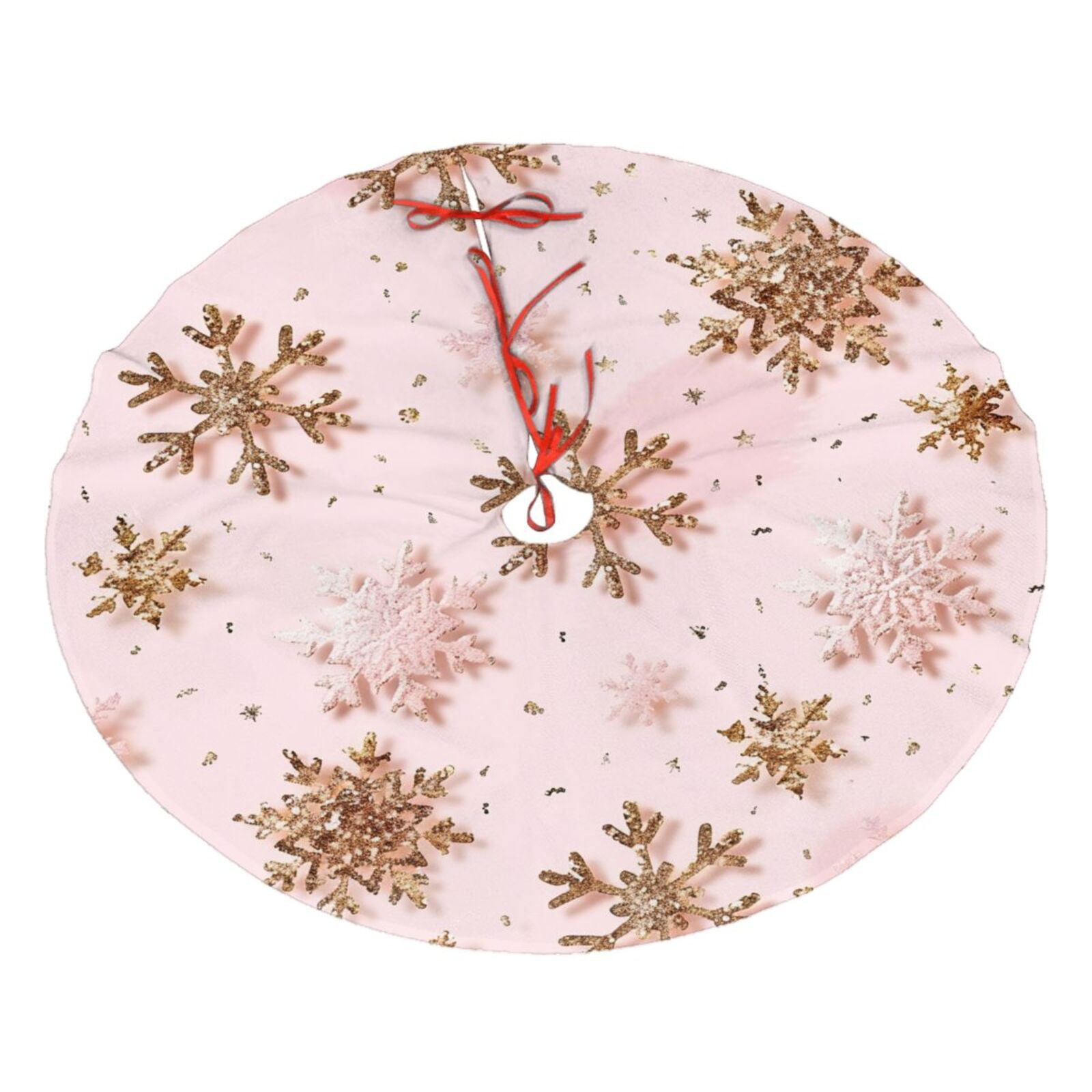 Christmas Tree Skirt 48" czw03_snow_pattern_with_gold_powder_pink ...