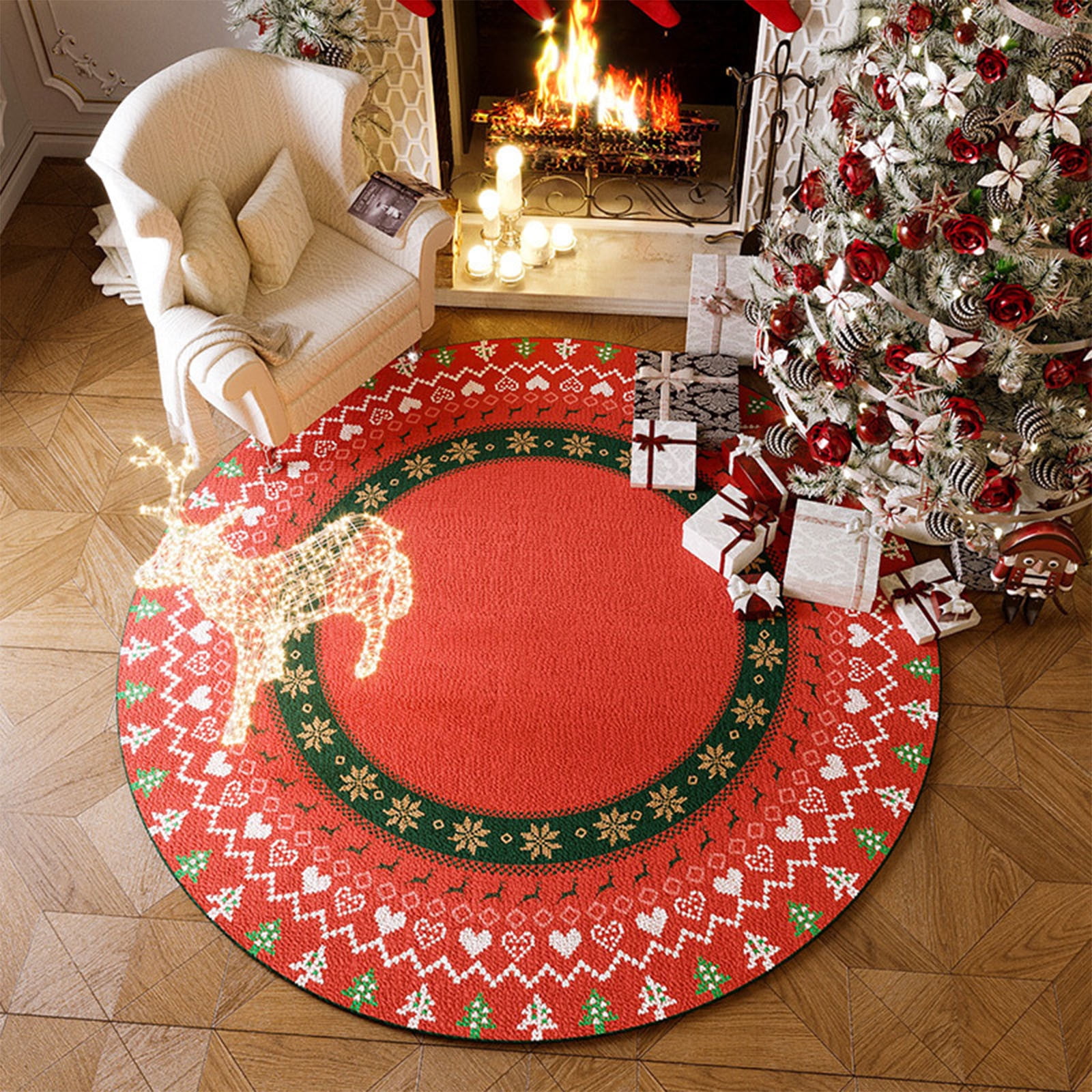 Christmas Tree Skirt Under 5 ! Yannianjz 24 Inch Velvet Xmas Tree Cover ...