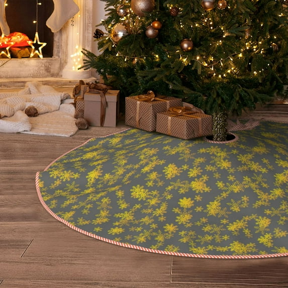 Christmas Tree Skirt - Abstract flower Dot pattern Halloween Tree Skirt ...