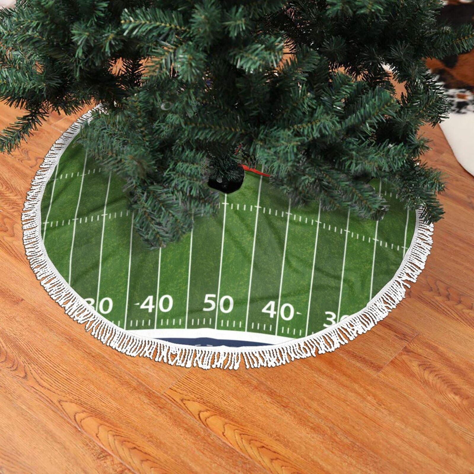Christmas Tree Skirt, American Football Field Christmas Tree ...