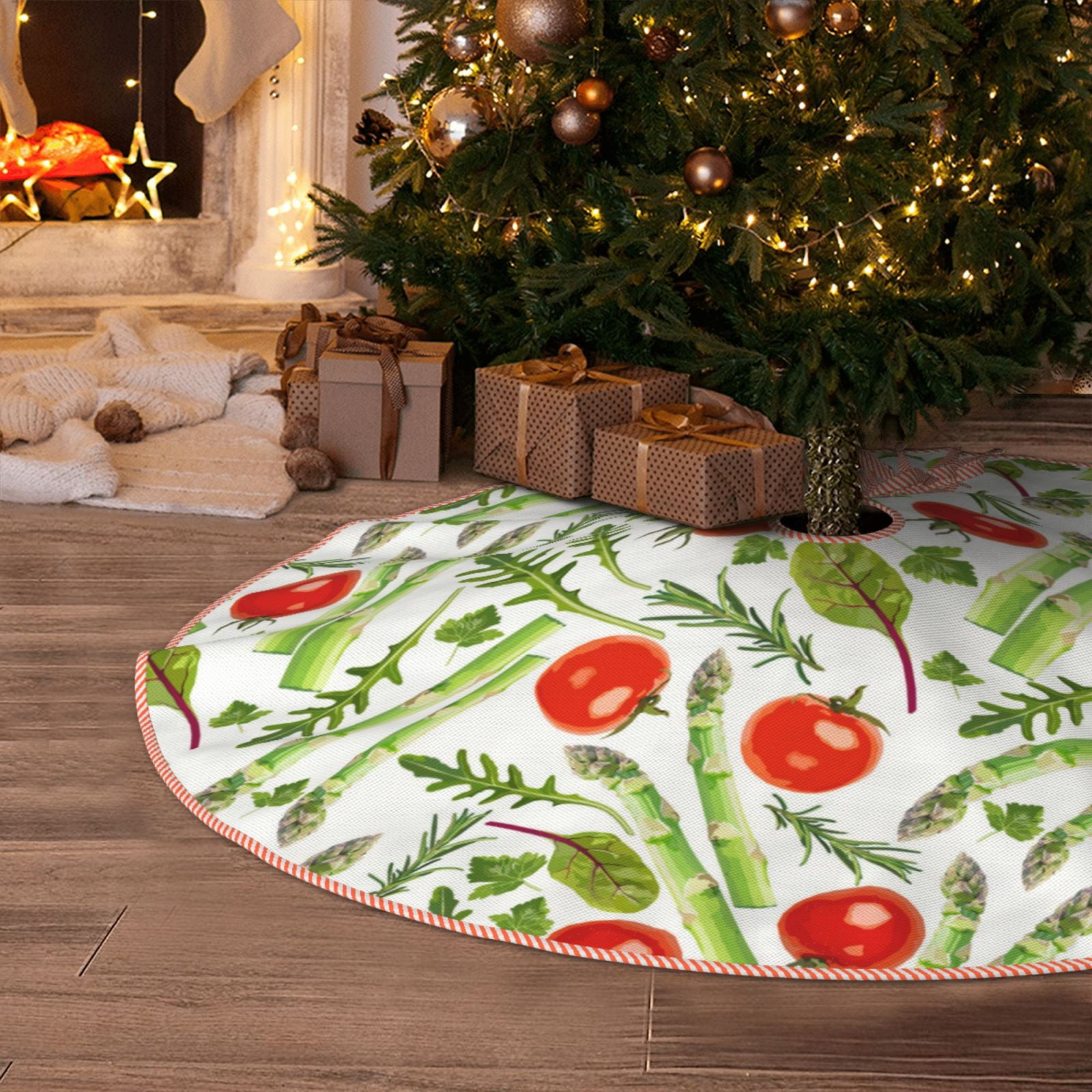 Christmas Tree Skirt - Asparagus tomato Pattern Halloween Tree Skirt ...