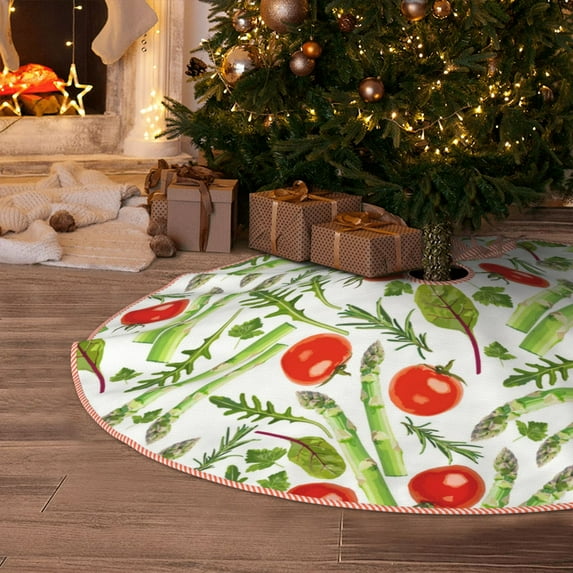 Christmas Tree Skirt - Asparagus tomato Pattern Halloween Tree Skirt ...
