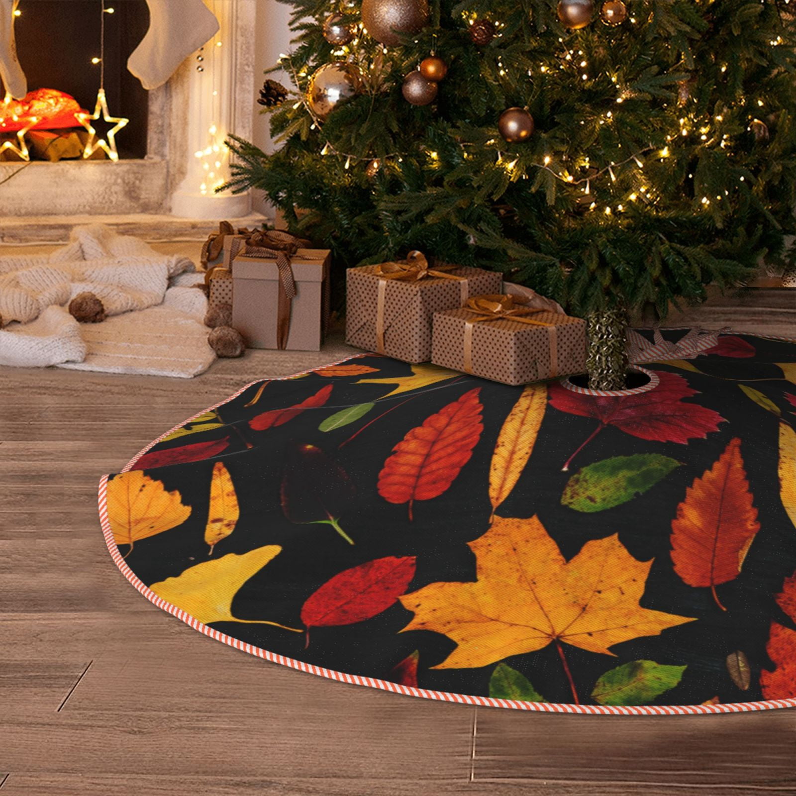 Christmas Tree Skirt - Autumn Maple Leaves A Halloween Tree Skirt ...