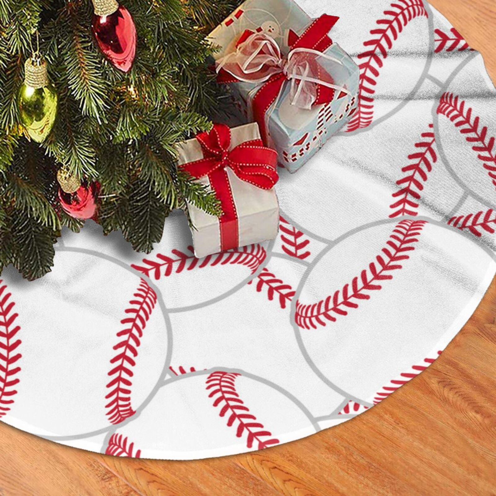 Christmas Tree Skirt, Baseball A Soft Plush Christmas Tree Decorations ...