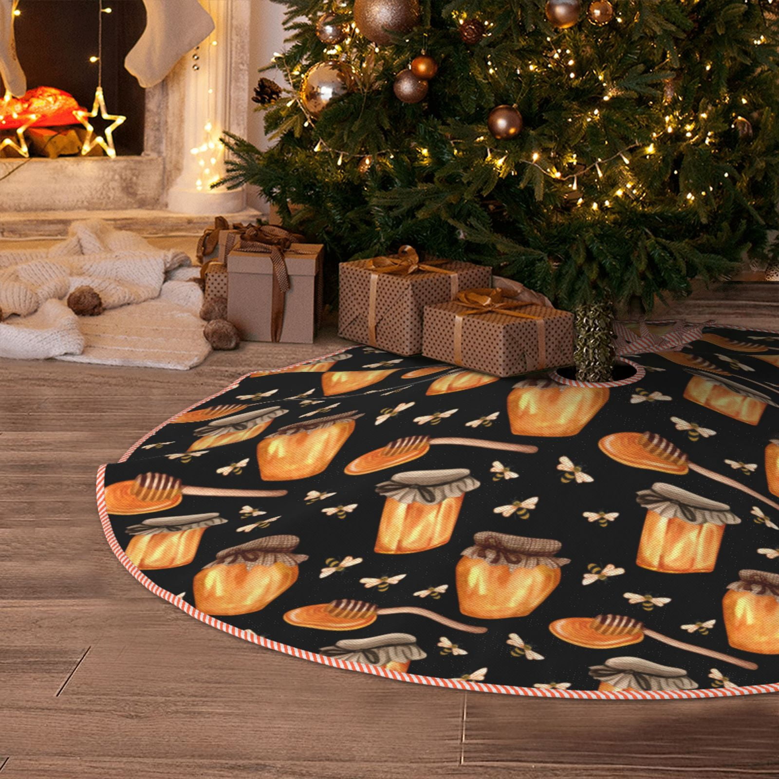 Christmas Tree Skirt - Bee and Honey Halloween Tree Skirt Winter Fall ...