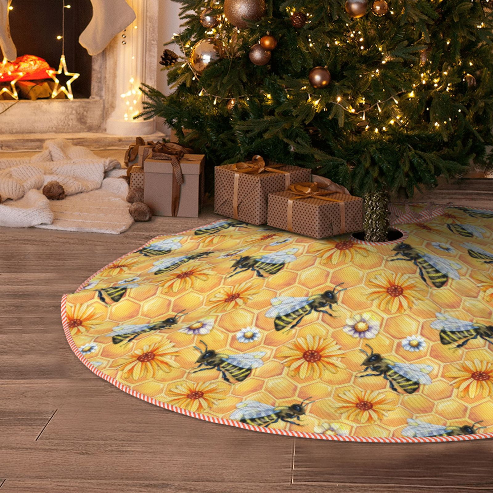 Christmas Tree Skirt - Bee Wasp Halloween Tree Skirt Winter Fall Tree ...