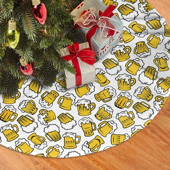 Christmas Tree Skirt, Beer print A Soft Plush Christmas Tree ...