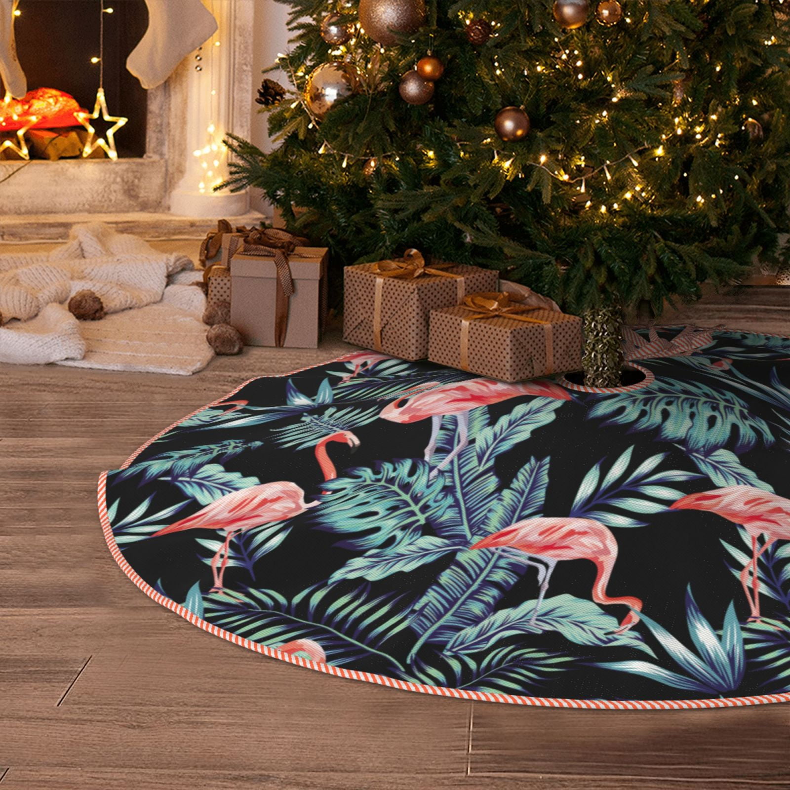 Christmas Tree Skirt - Bird Night Blue Forest Halloween Tree Skirt ...
