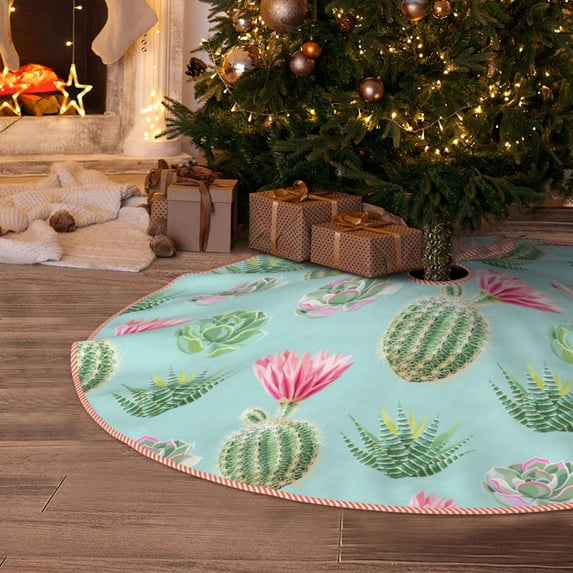 Christmas Tree Skirt - Cactus Succulents green Halloween Tree Skirt ...