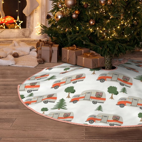 Christmas Tree Skirt - Camp Van Halloween Tree Skirt Winter Fall Tree ...
