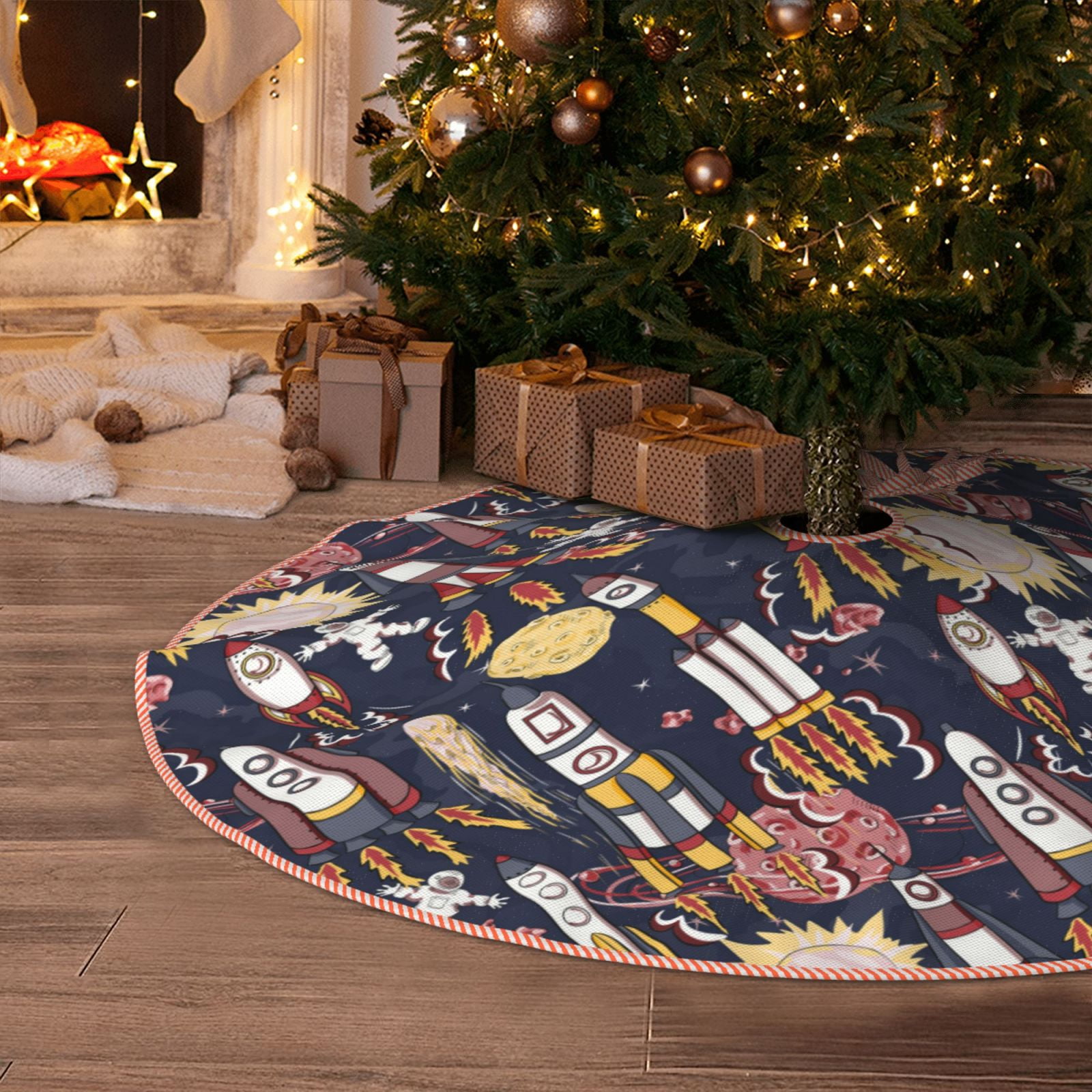 Christmas Tree Skirt - Cartoon Space 1 Halloween Tree Skirt Winter Fall ...