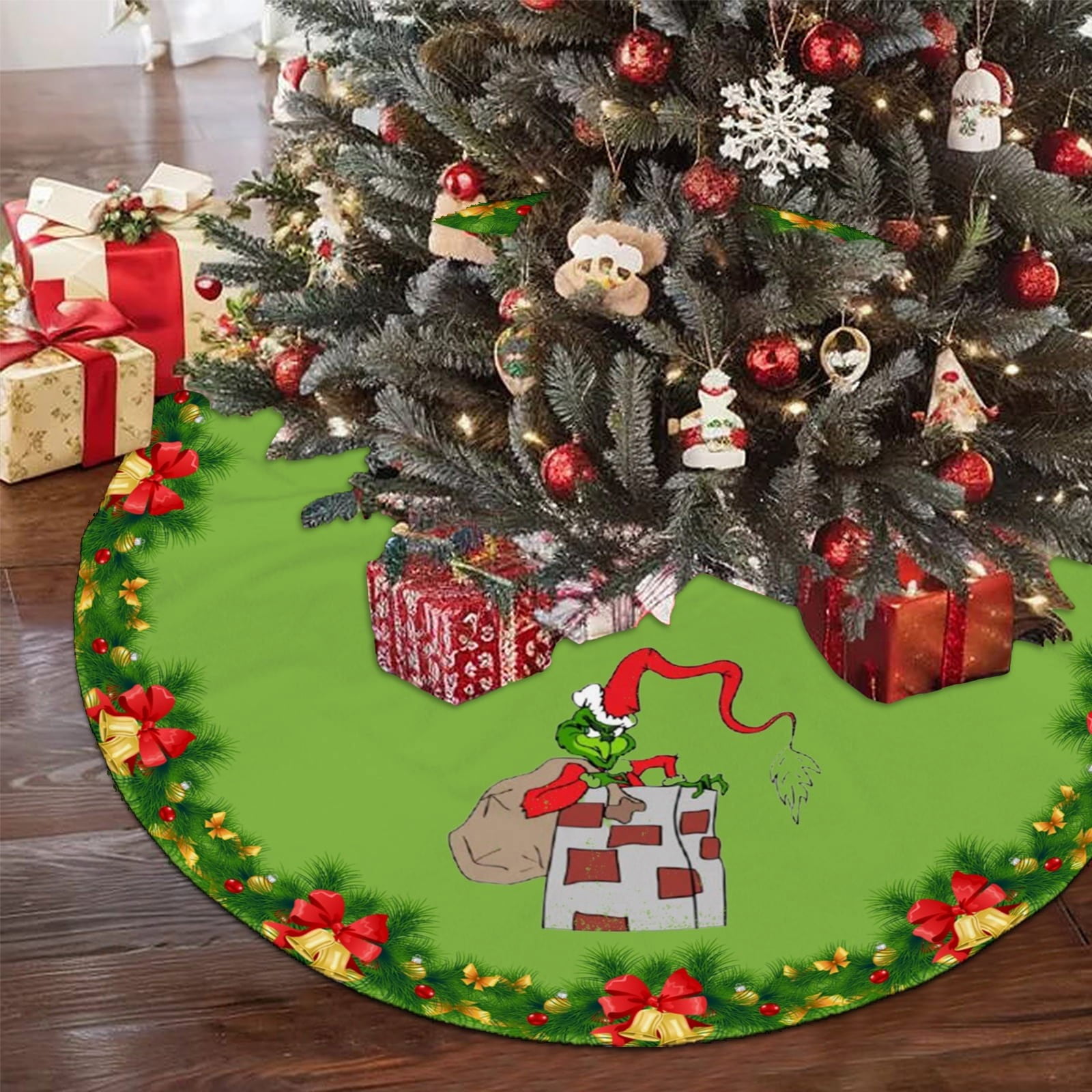 Christmas Tree Skirt Christmas Decorations - 36 Inches Merry Grinchmas ...