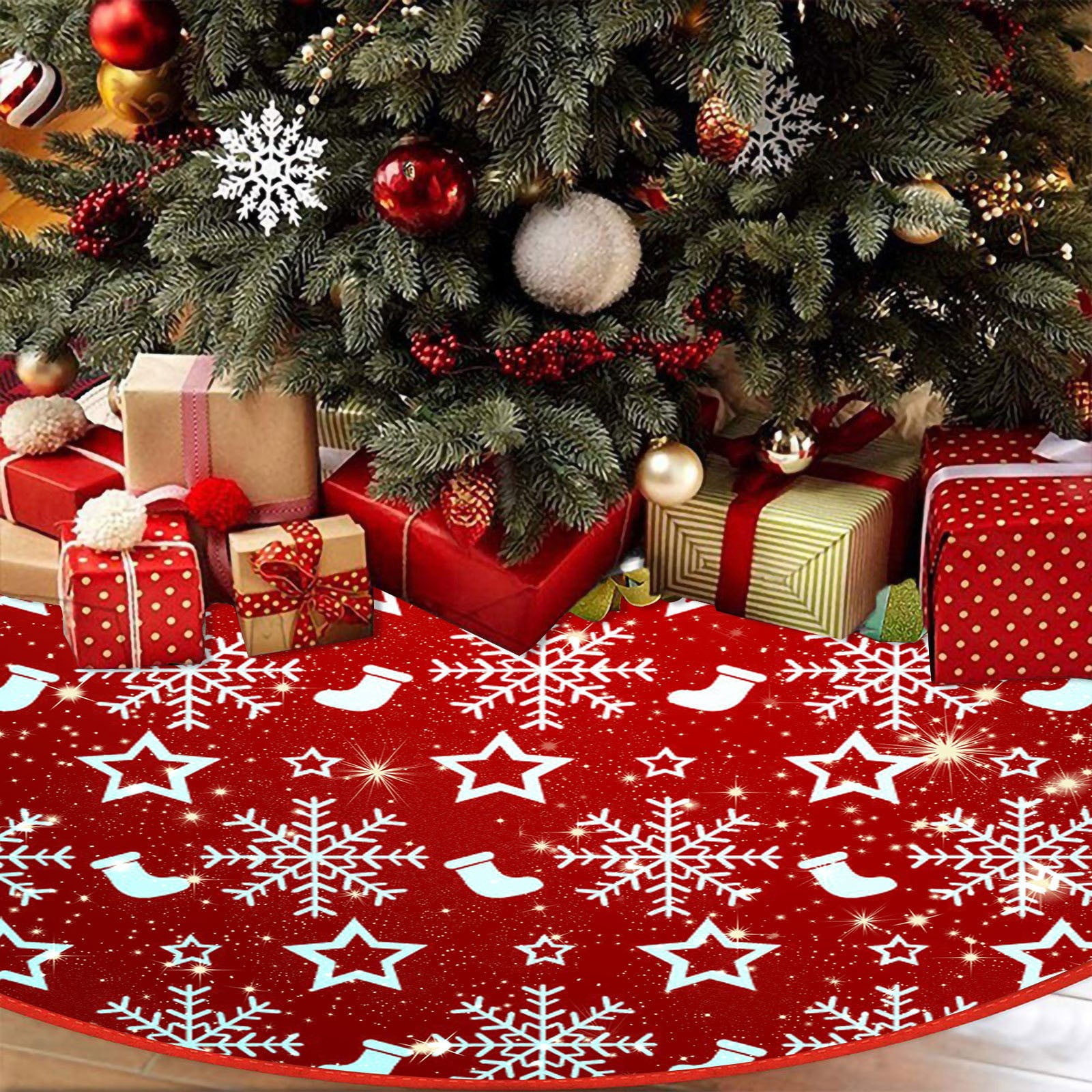 Christmas Tree Skirt Christmas Tree Bottom Decoration Short Plush Tree ...