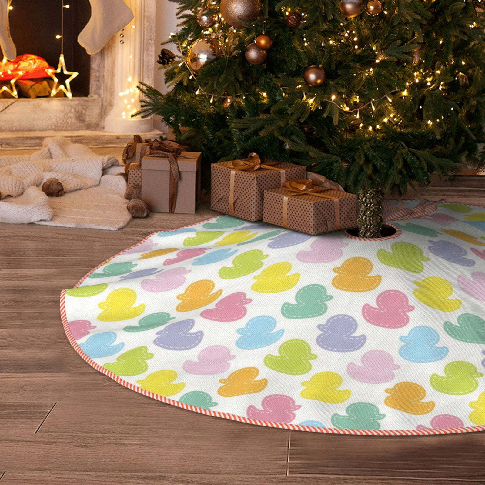 Christmas Tree Skirt - Colorful Rubber Duck Halloween Tree Skirt Winter ...