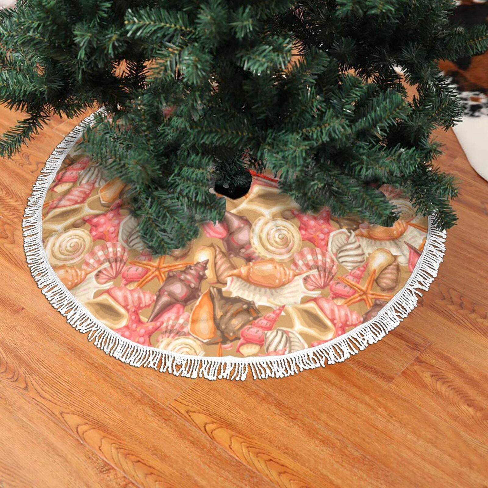 Christmas Tree Skirt, Conch Shells Print No.9036 Christmas Tree ...