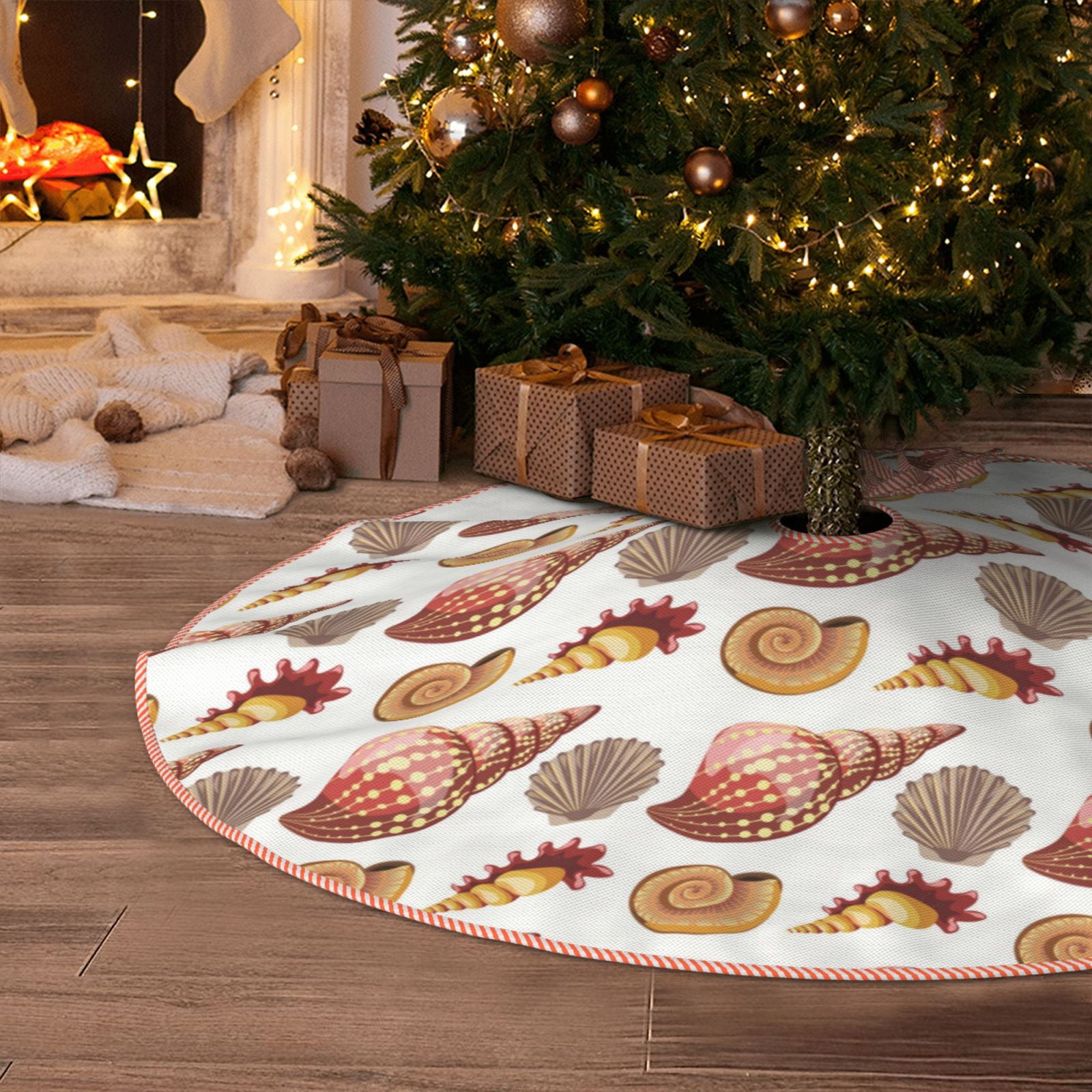 Christmas Tree Skirt - Conch Shells Print No.9043 Halloween Tree Skirt ...