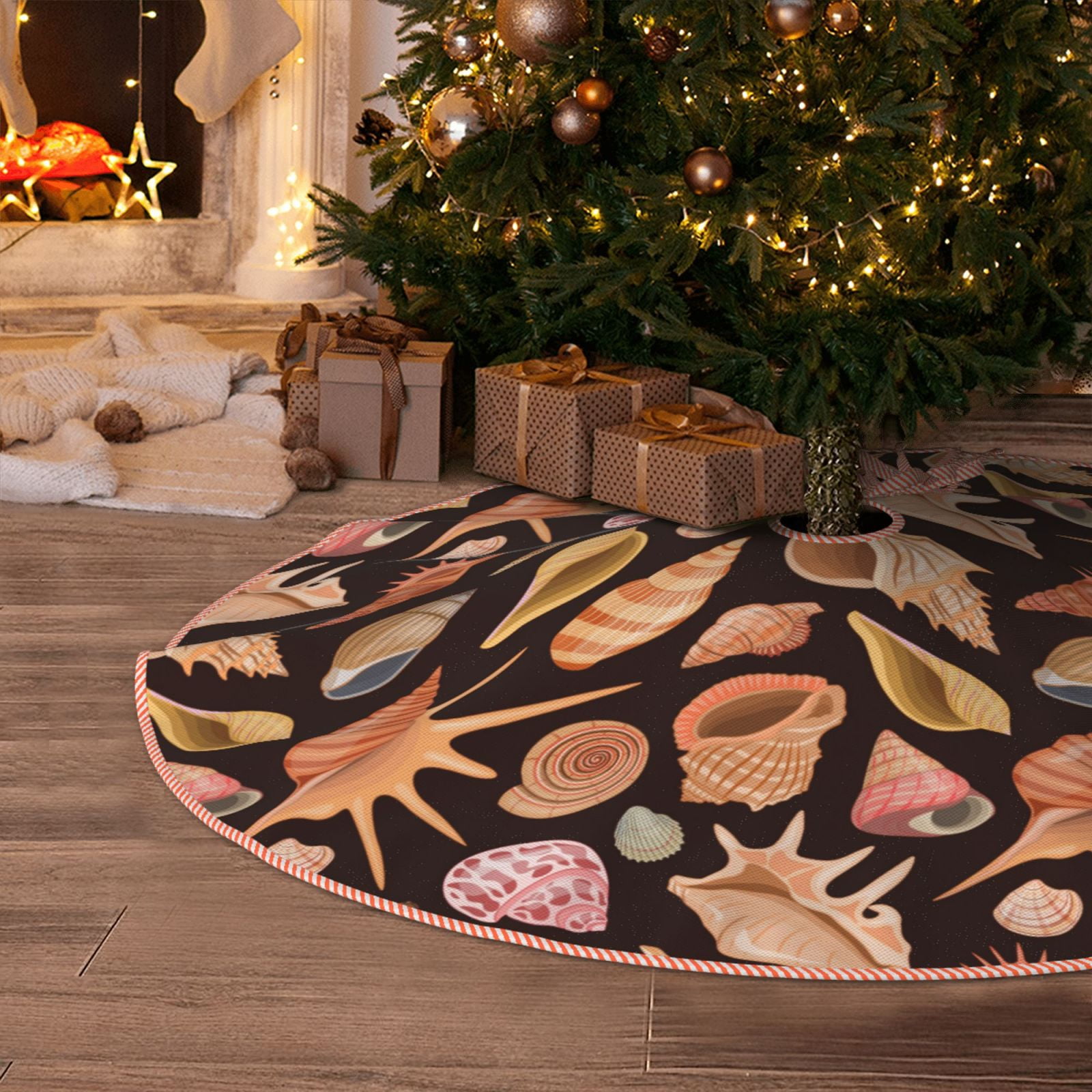 Christmas Tree Skirt Conch Shells Print No.9071 Tree Skirt for Merry ...