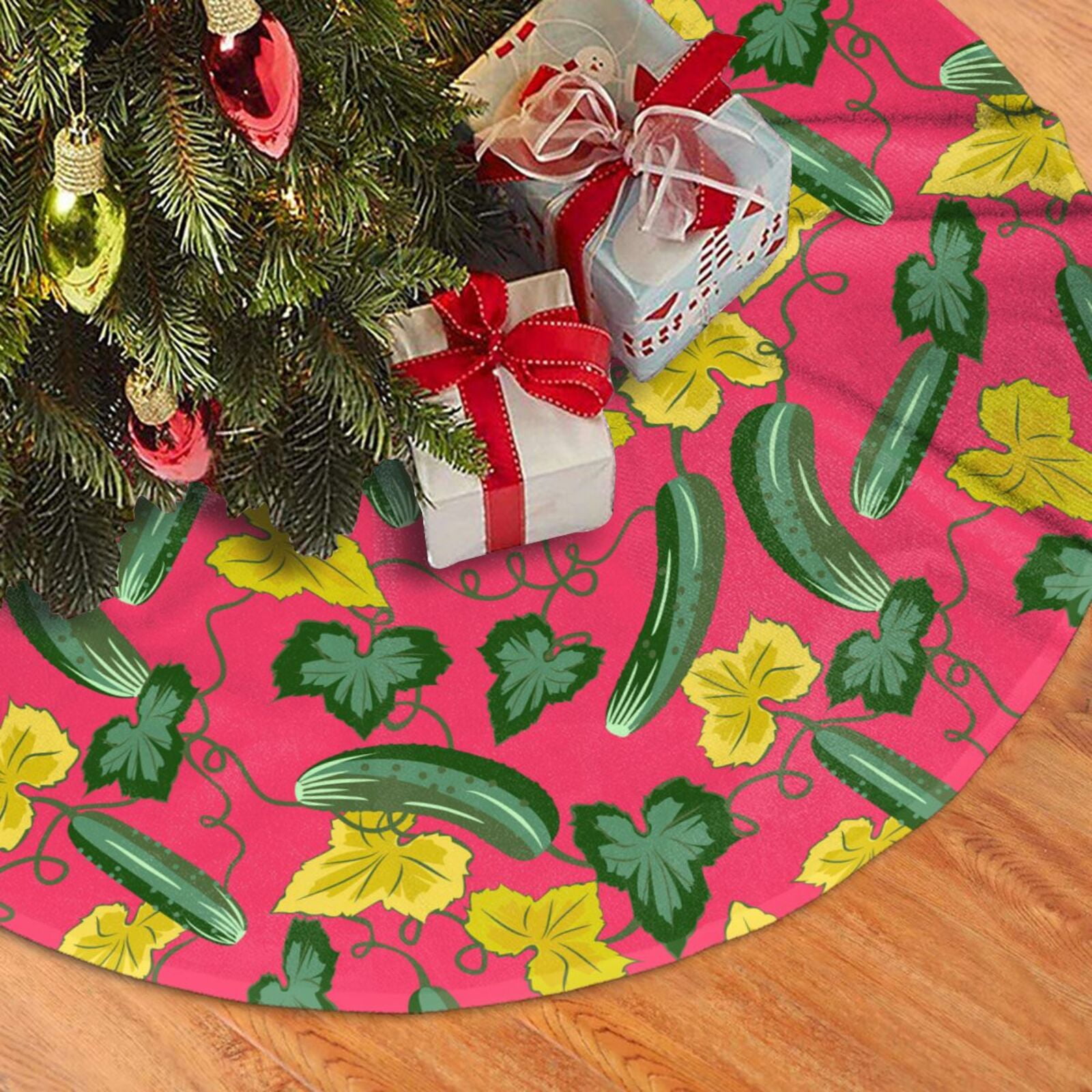Christmas Tree Skirt, Cucumber flower ratta Soft Plush Christmas Tree ...