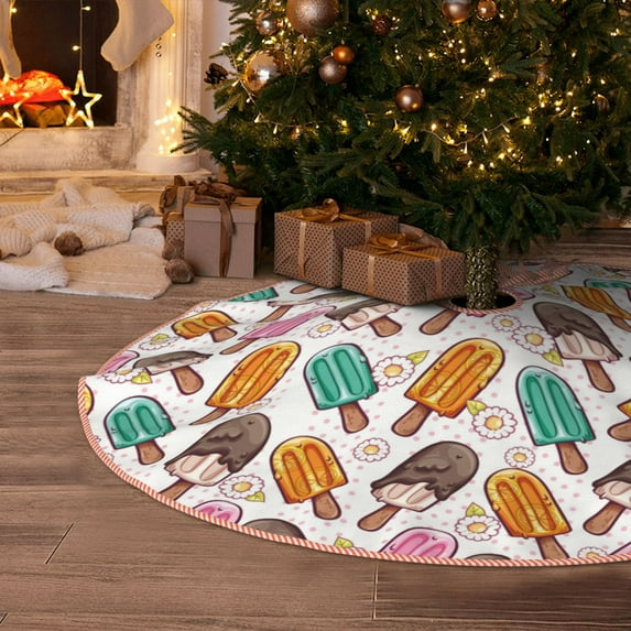 Christmas Tree Skirt - Cute Cartoon Popsicle Halloween Tree Skirt ...