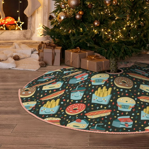 Christmas Tree Skirt - Cute Food Chip Donuts Halloween Tree Skirt ...
