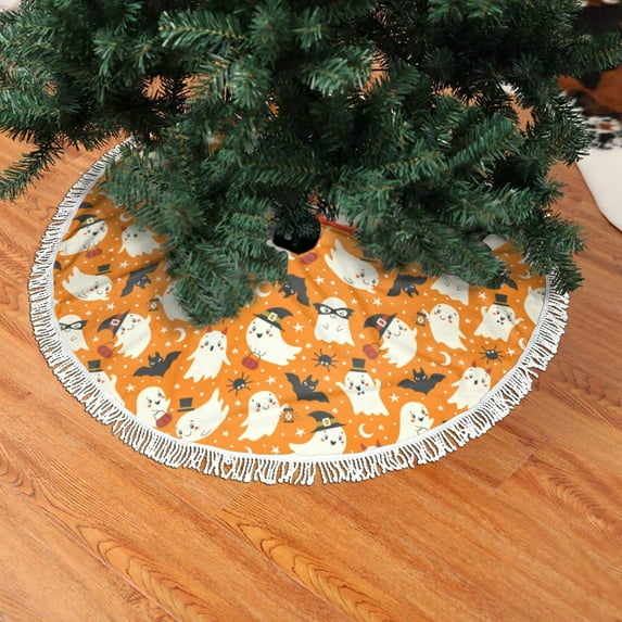 Christmas Tree Skirt, Cute Ghosts Christmas Tree Decorations Indoor ...