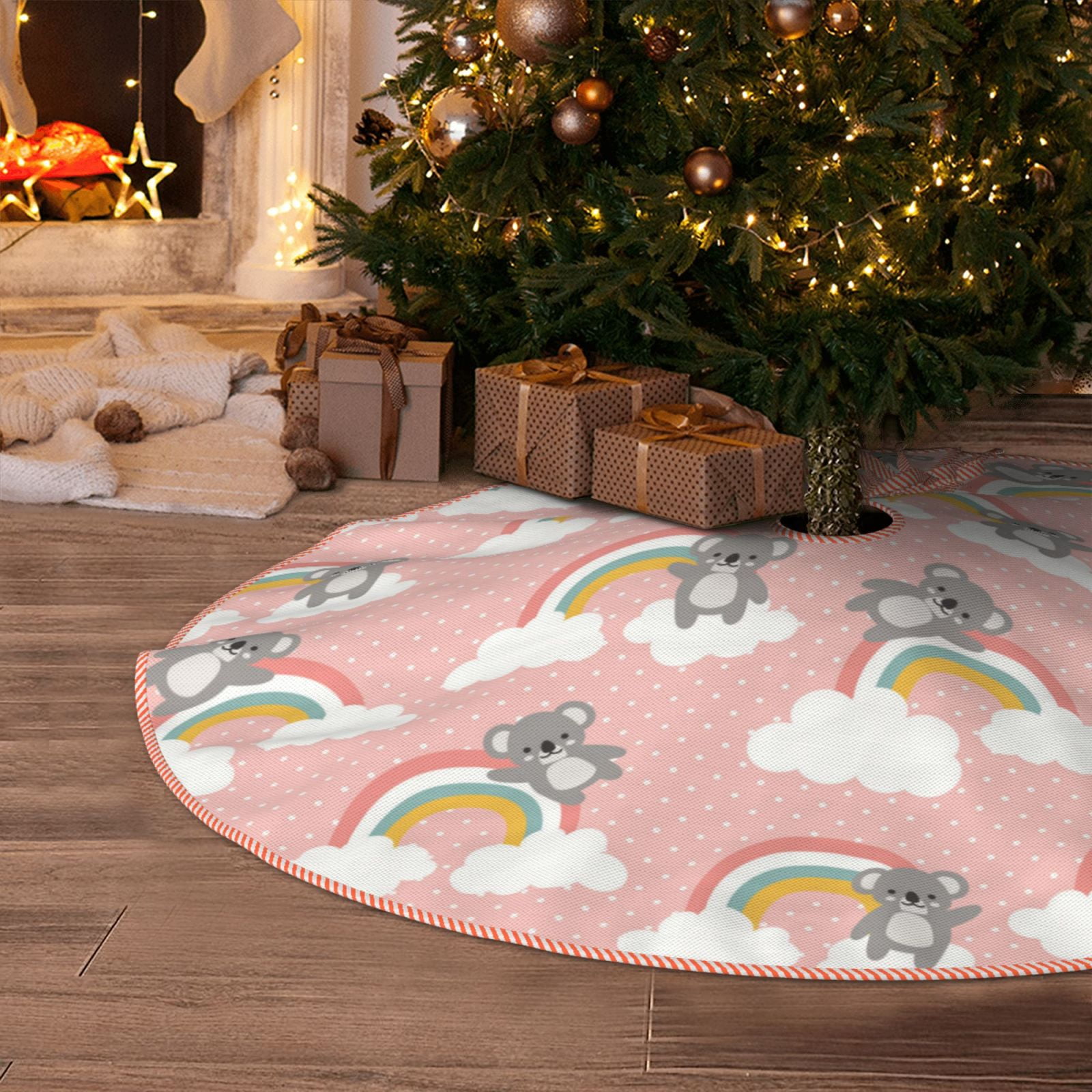 Christmas Tree Skirt Cute Rainbow Koala Tree Skirt for Merry Christmas ...