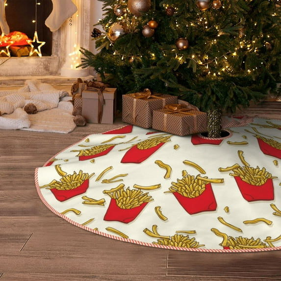 Christmas Tree Skirt - Cute Red Fries Halloween Tree Skirt Winter Fall ...