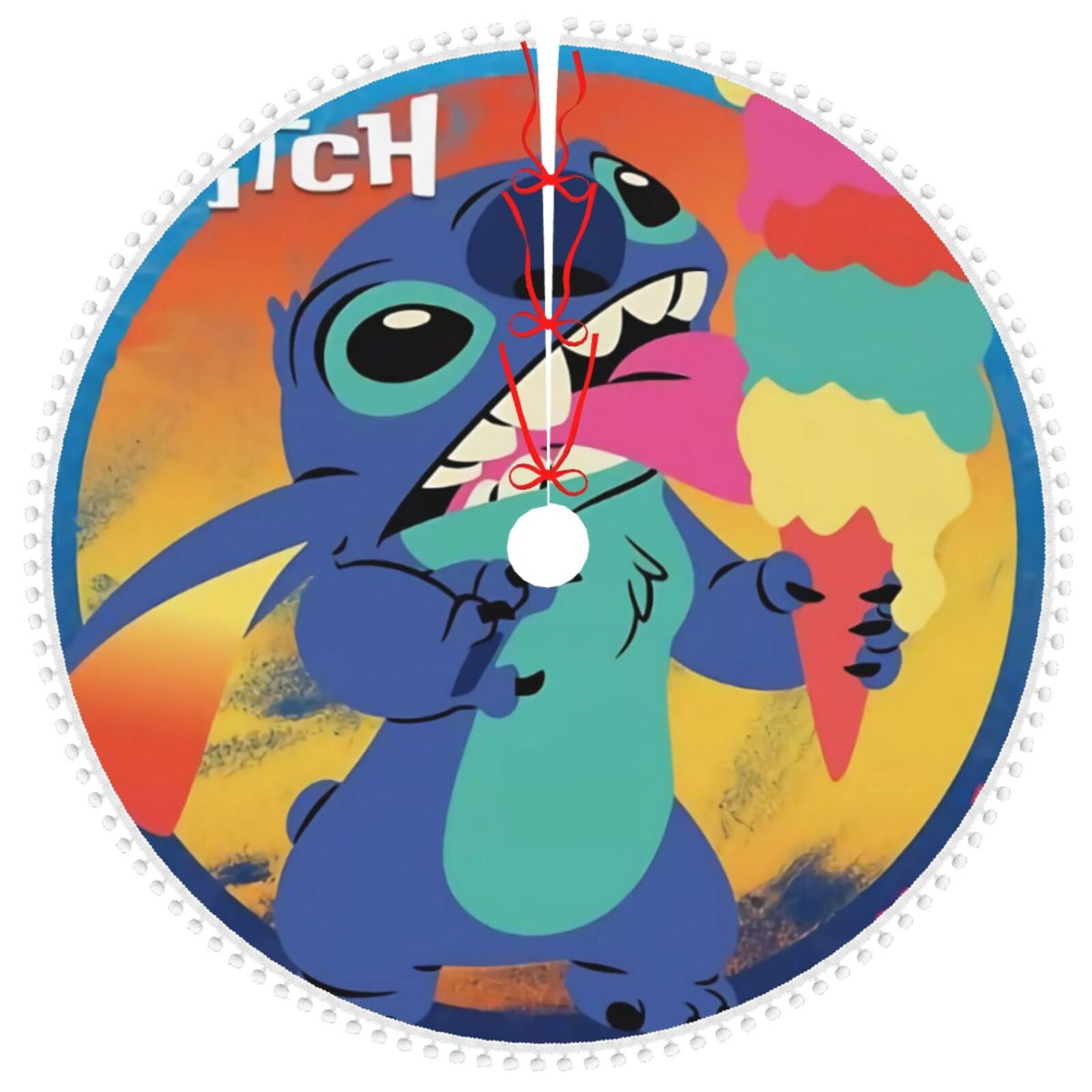 Christmas Tree Skirt Cute Stitch Annual Rings 48 Inch Tree Skirt with ...