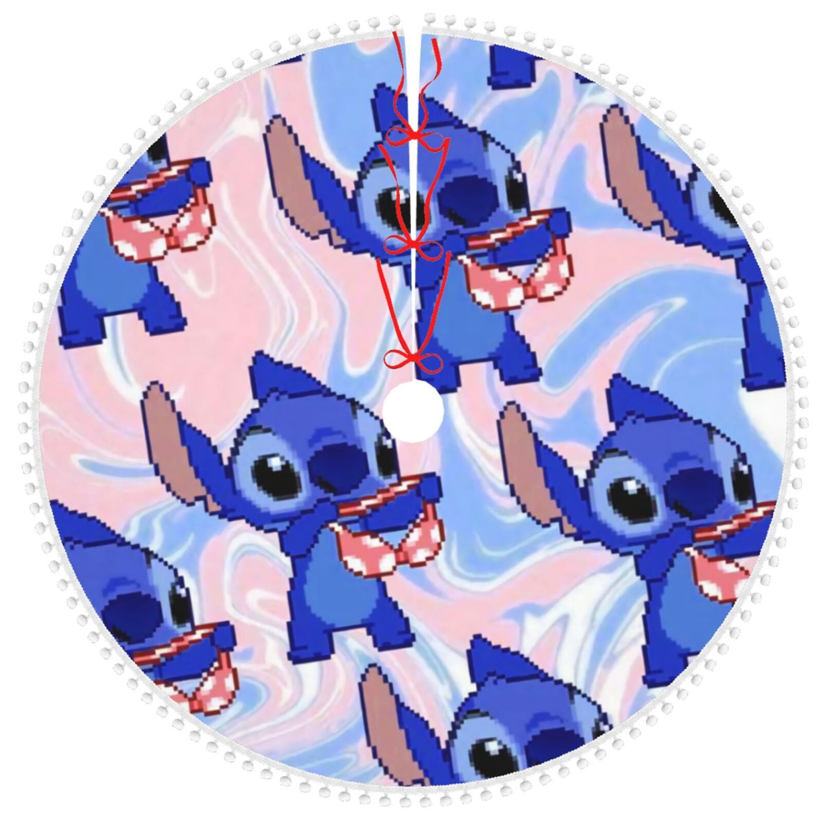 Christmas Tree Skirt Cute Stitch Annual Rings 48 Inch Tree Skirt with ...