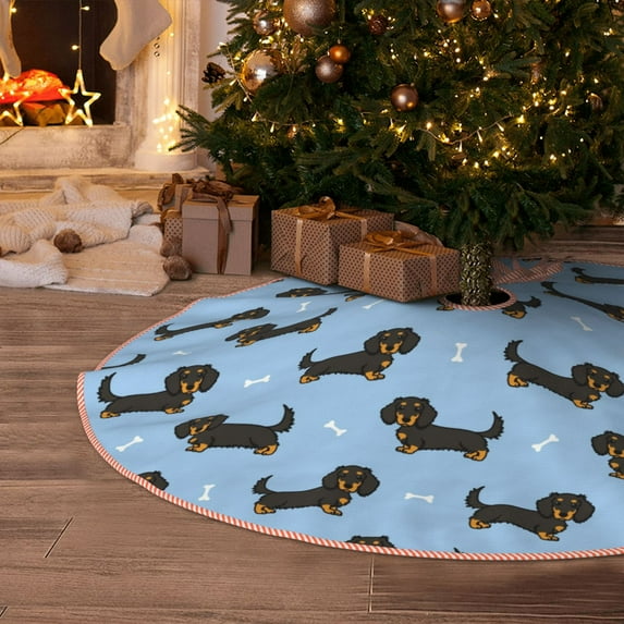 Christmas Tree Skirt - Dachshund Dog Halloween Tree Skirt Winter Fall ...