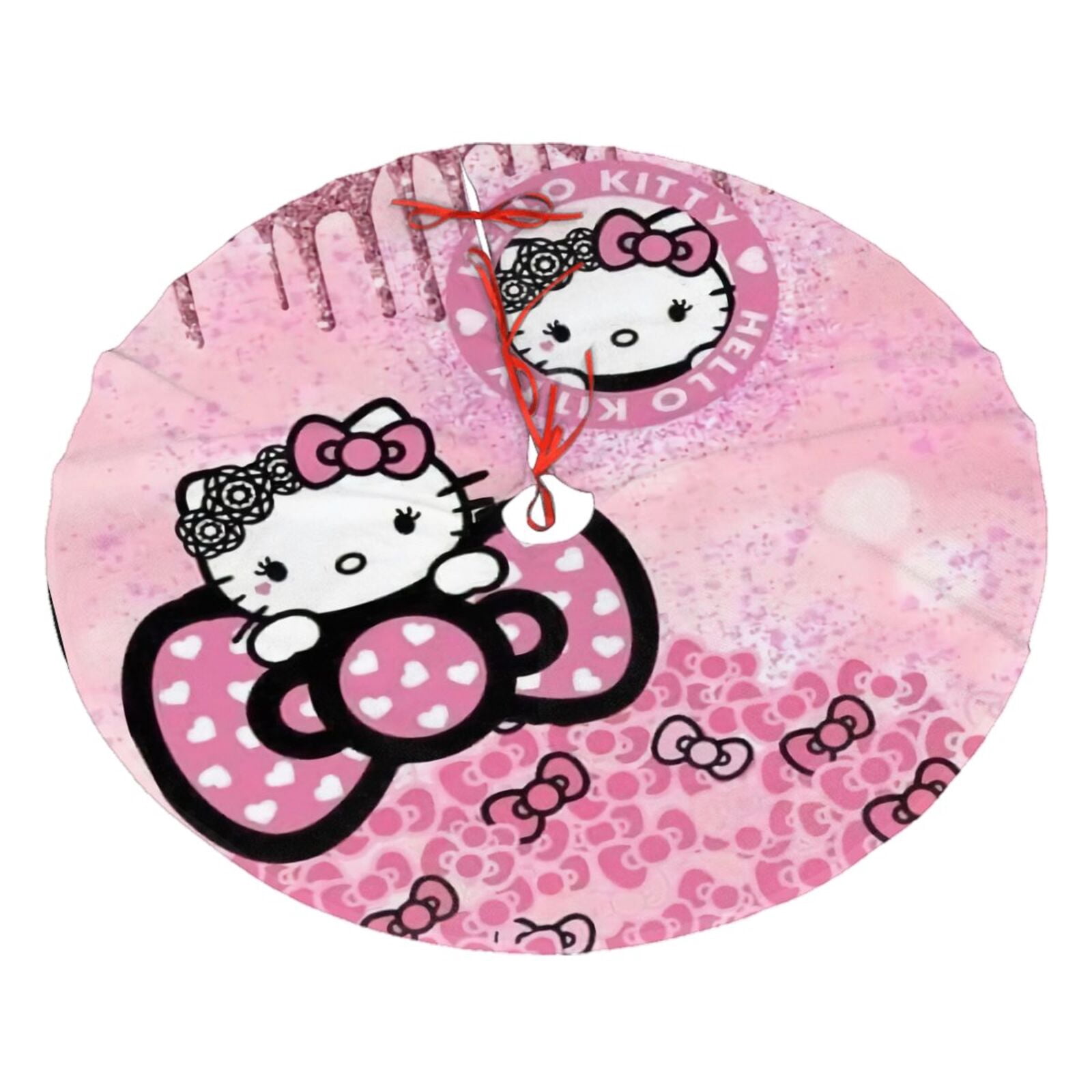 Christmas Tree Skirt Decorations Pink Sequin Hello Kitty Christmas Tree ...
