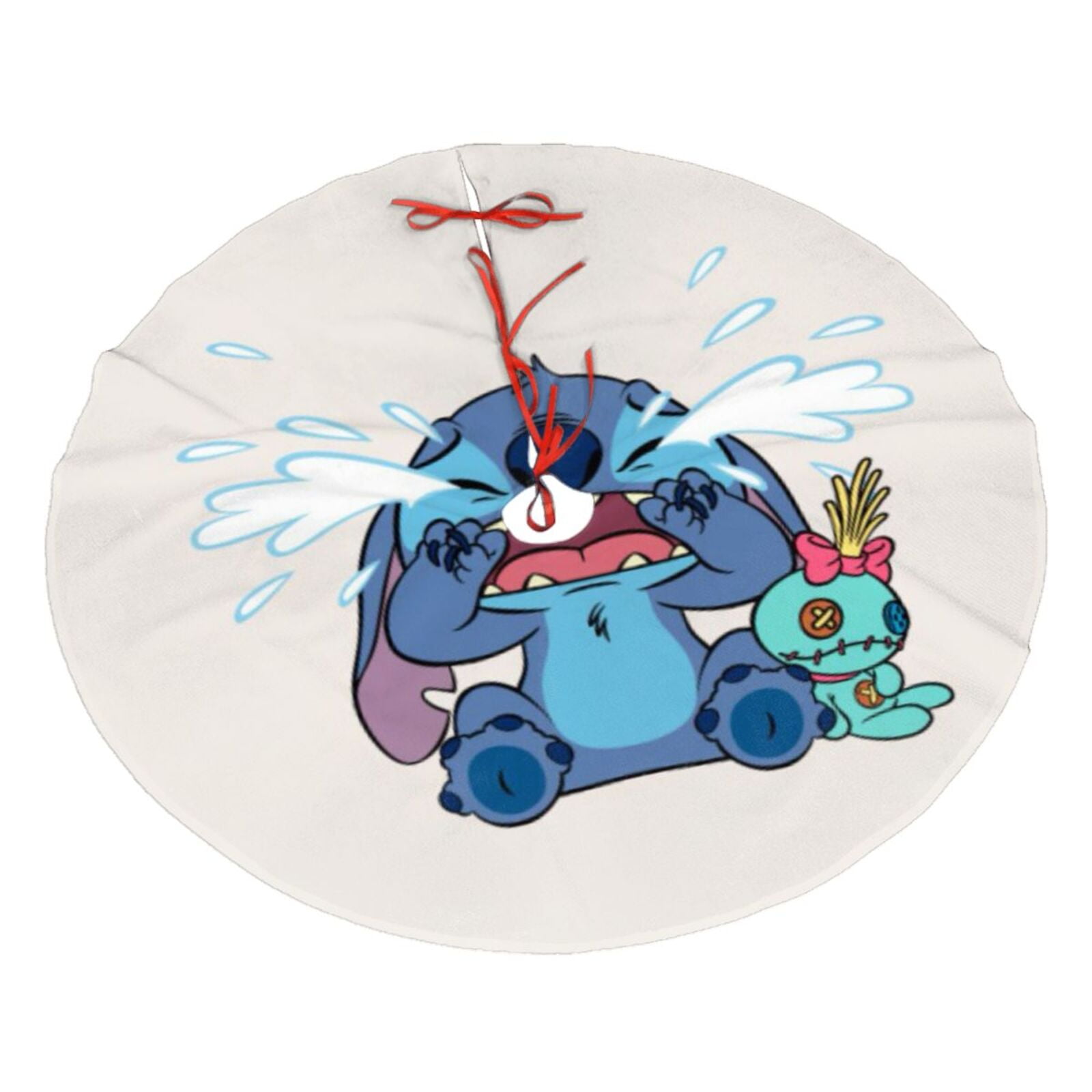 Christmas Tree Skirt Decorations crying Stitch is just a sad sight ...