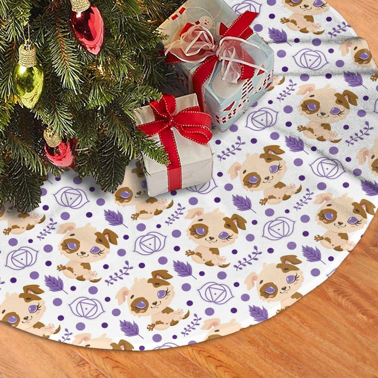 Christmas Tree Skirt, Dog Puppy Cute Soft Plush Christmas Tree ...