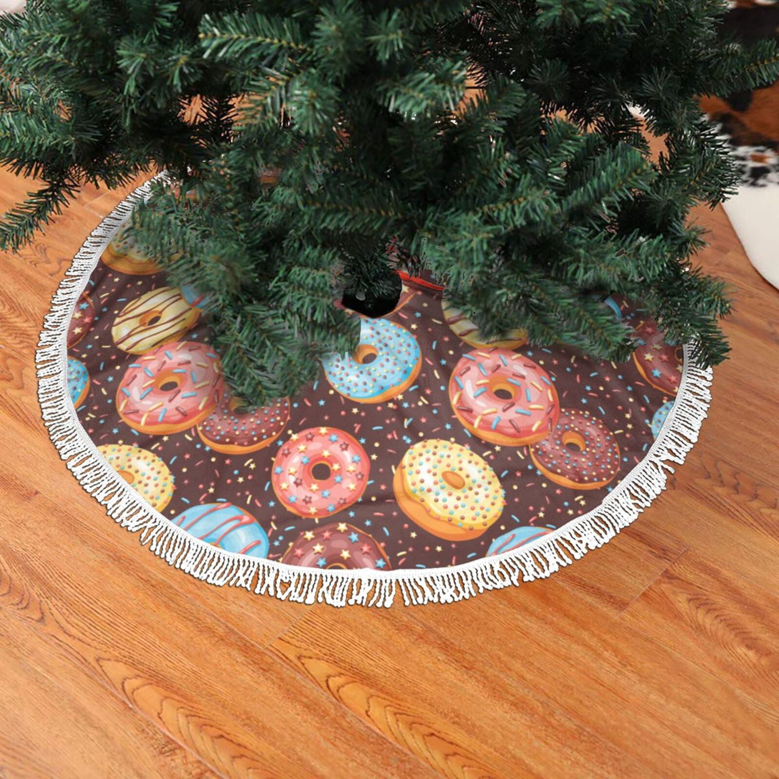 Christmas Tree Skirt, Donut Print No.9038 Christmas Tree Decorations ...