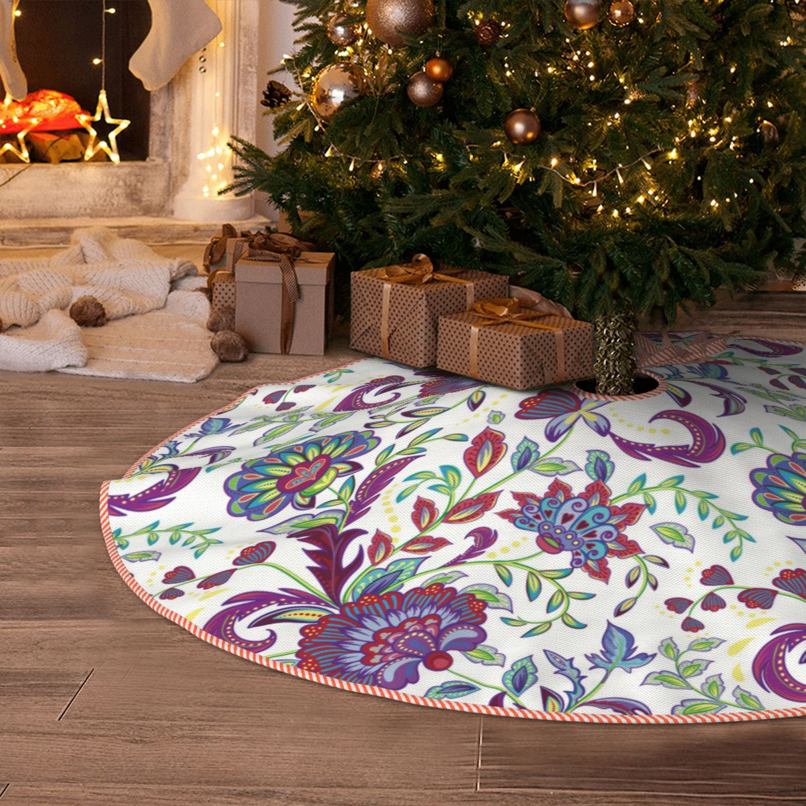 Christmas Tree Skirt - Fairy flower Halloween Tree Skirt Winter Fall ...