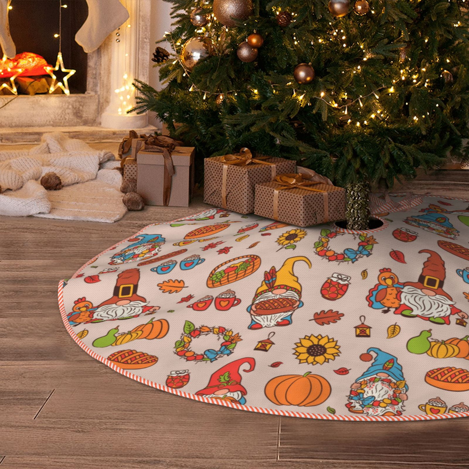 Christmas Tree Skirt - Fall Thanksgiving Halloween Tree Skirt Winter ...