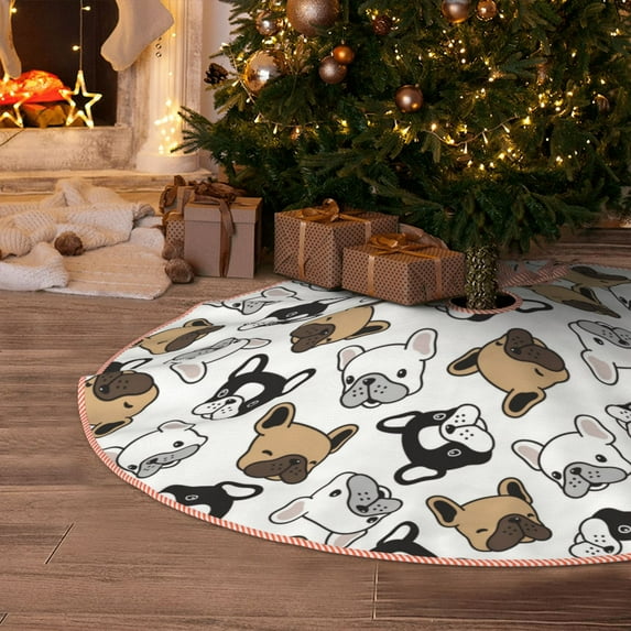 Christmas Tree Skirt - French Bulldog3 Halloween Tree Skirt Winter Fall ...