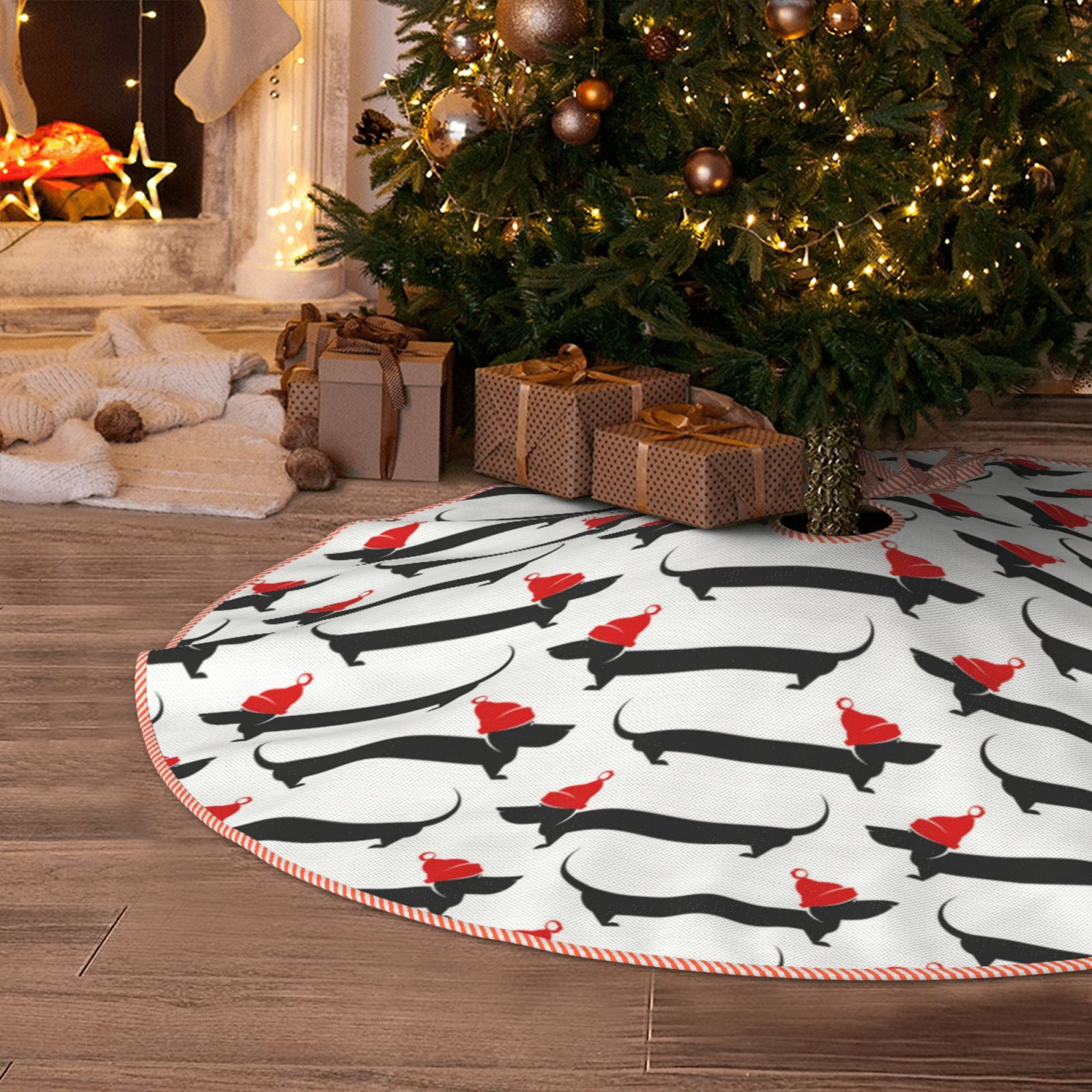 Christmas Tree Skirt Funny Dachshund Dog Puppy Tree Skirt for Merry ...