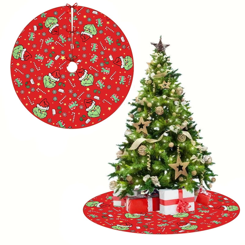 Christmas Tree Skirt, Grinch Christmas Tree Decoration, Colorful Tree ...