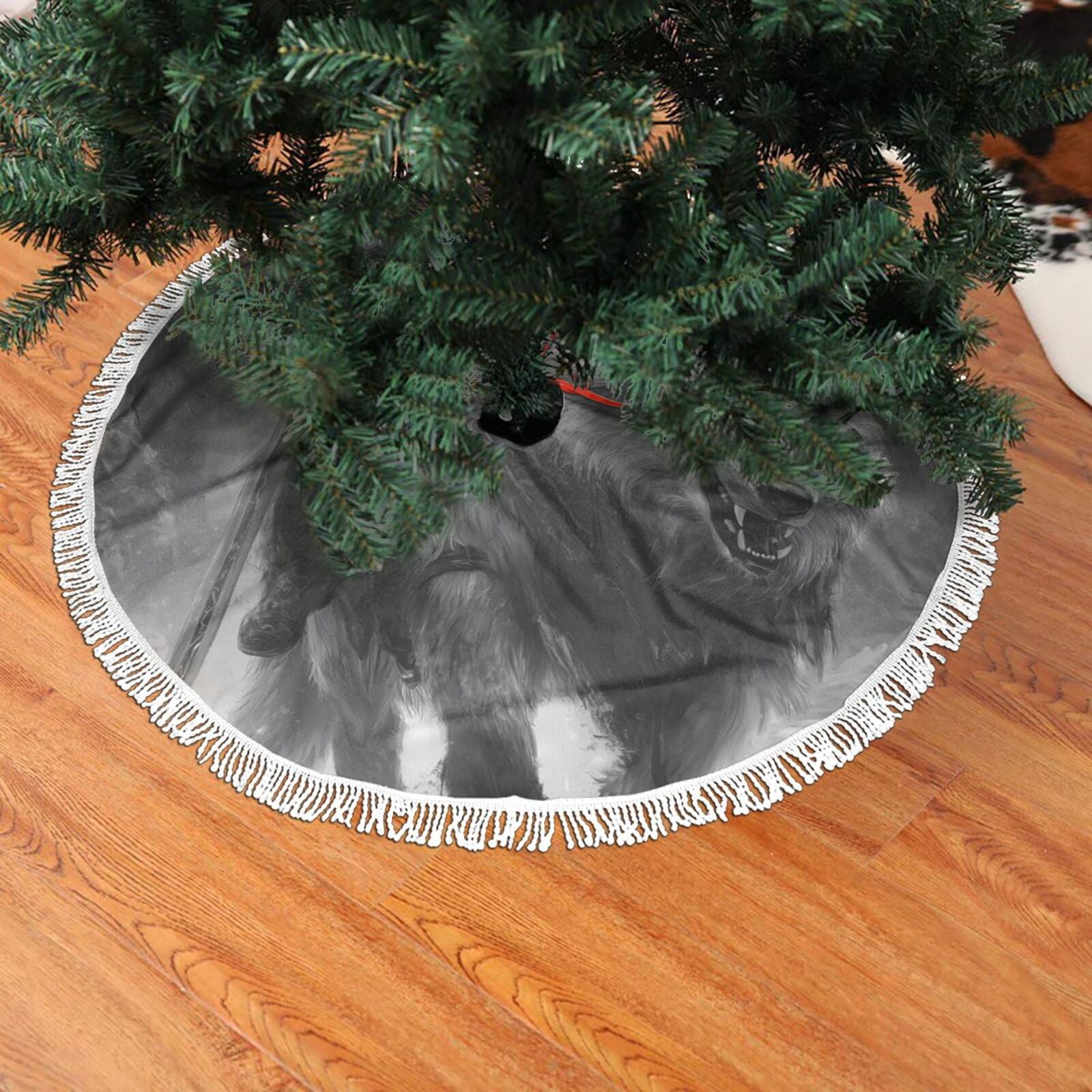 Christmas Tree Skirt, Knight Riding Giant Wolf Christmas Tree ...
