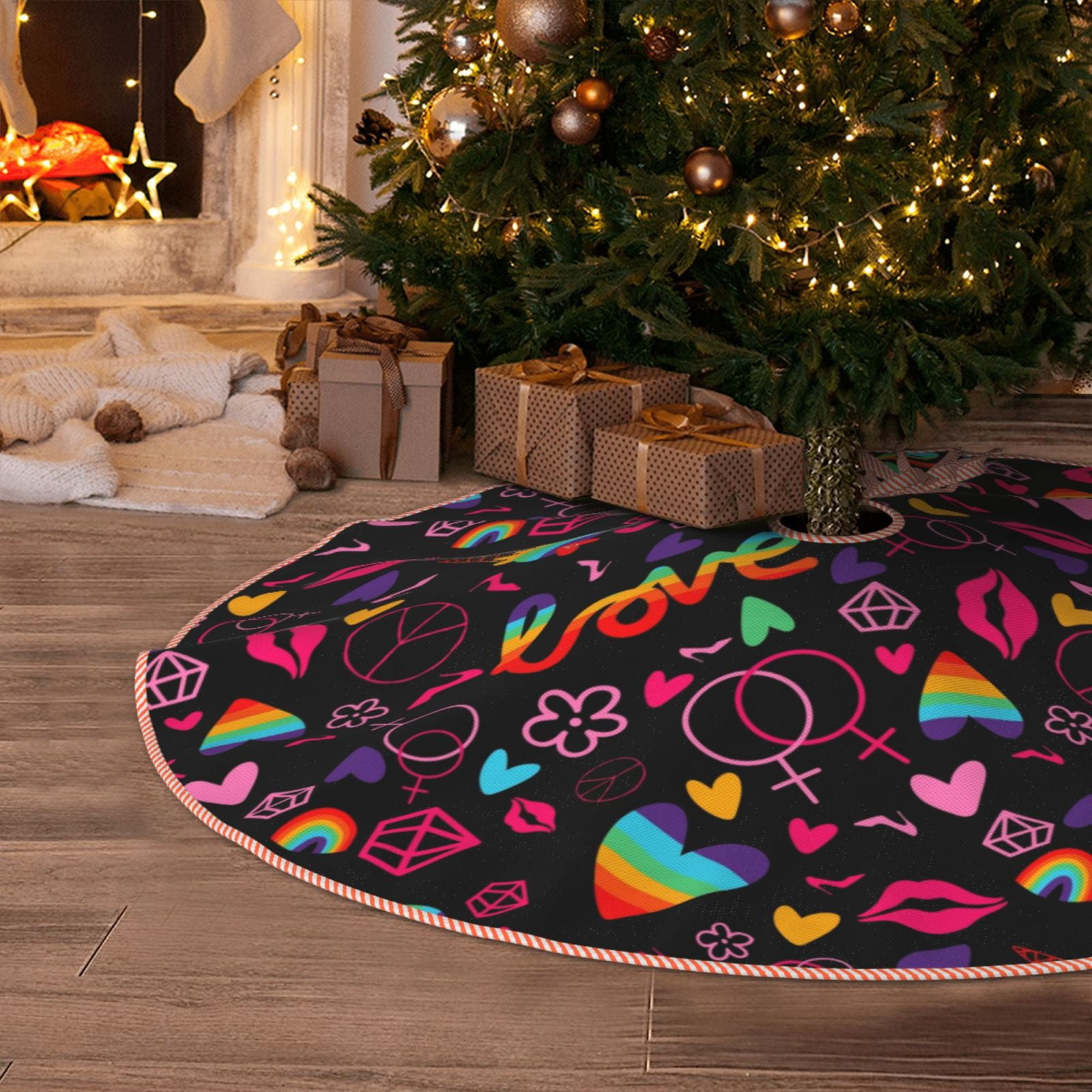 Christmas Tree Skirt - Lgbt Rainbow For Pride Halloween Tree Skirt ...