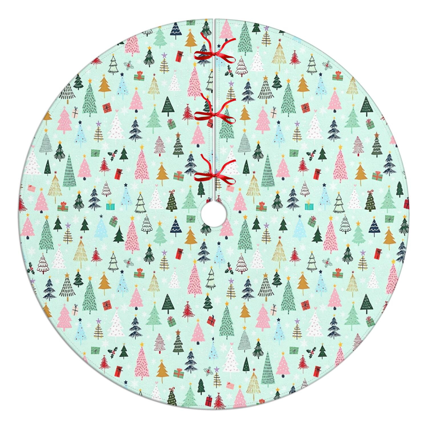 Christmas Tree Skirt,Light Blue Christmas Tree Pattern Christmas Tree ...