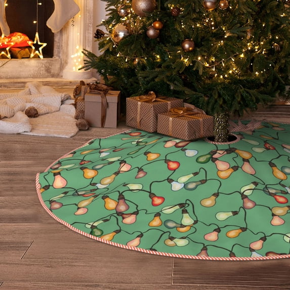 Christmas Tree Skirt - Light Bulb Print colors Halloween Tree Skirt ...