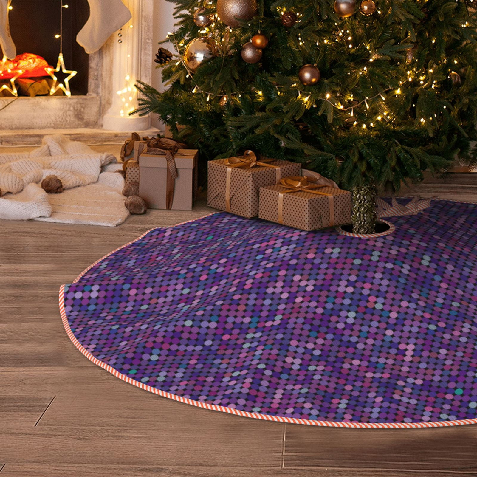 Christmas Tree Skirt - Lightning Purple Glitter B Halloween Tree Skirt ...