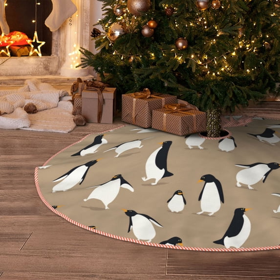 Christmas Tree Skirt - Lovely penguin B Halloween Tree Skirt Winter ...
