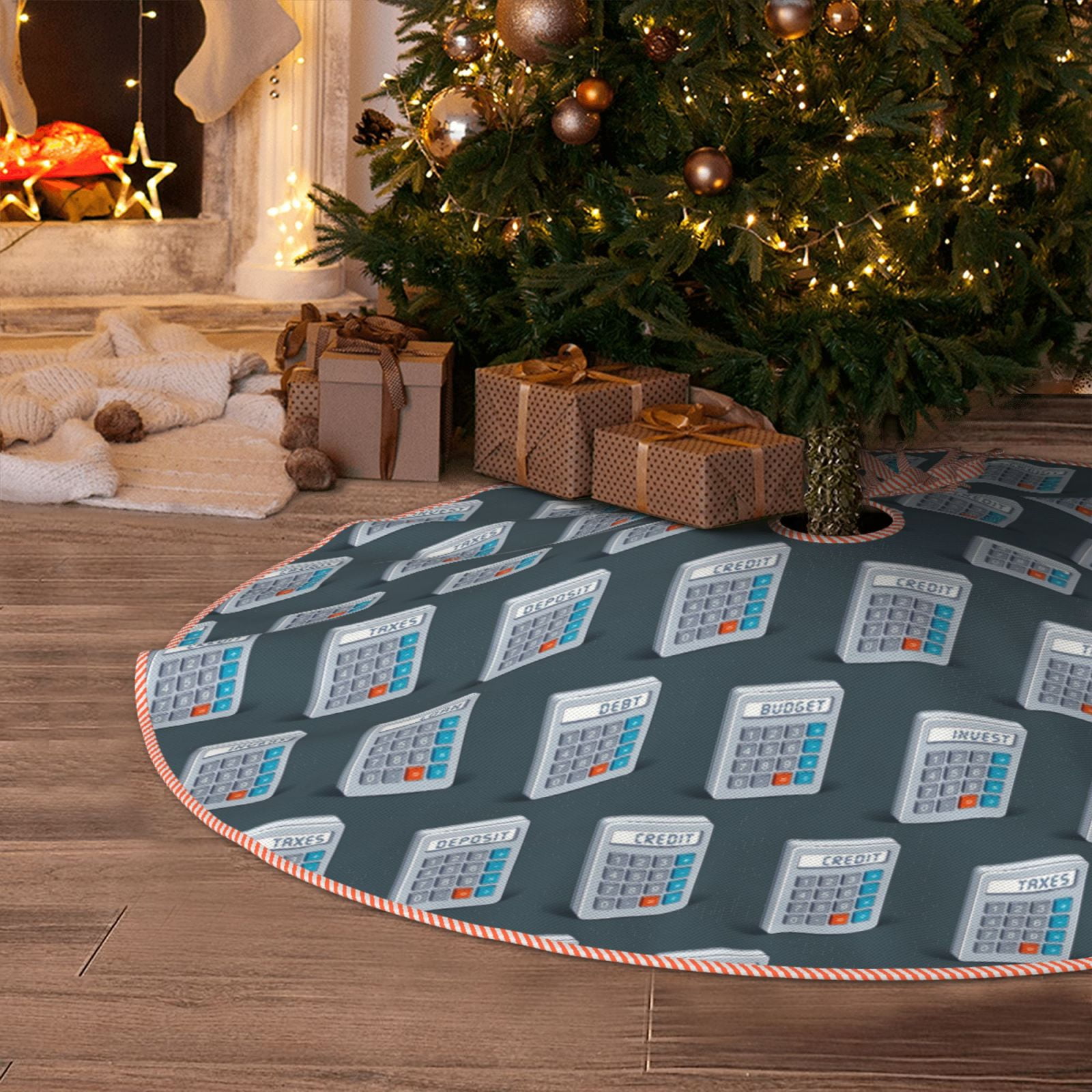 Christmas Tree Skirt - Math calculator pattern Halloween Tree Skirt ...
