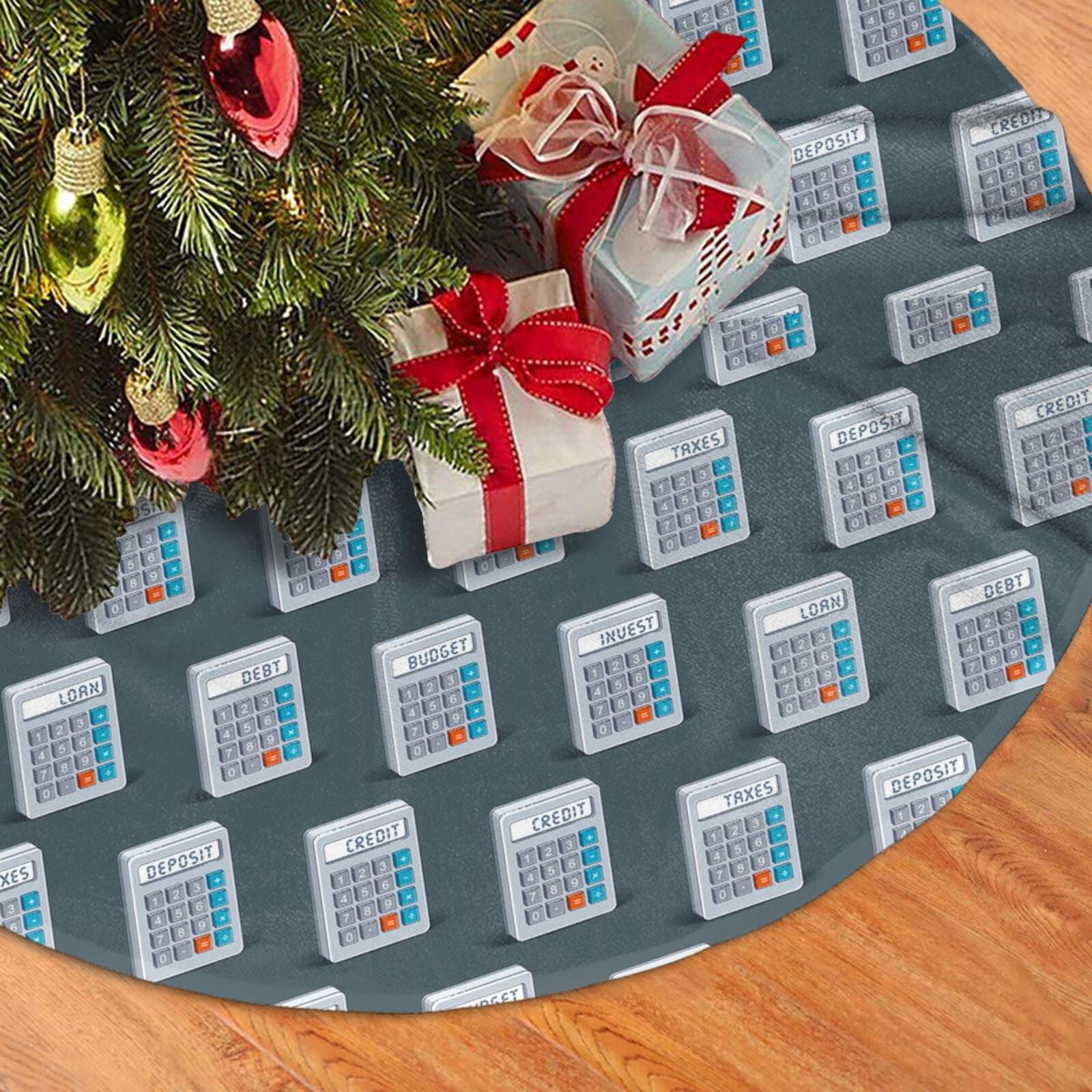 Christmas Tree Skirt, Math calculator pattern Soft Plush Christmas Tree ...